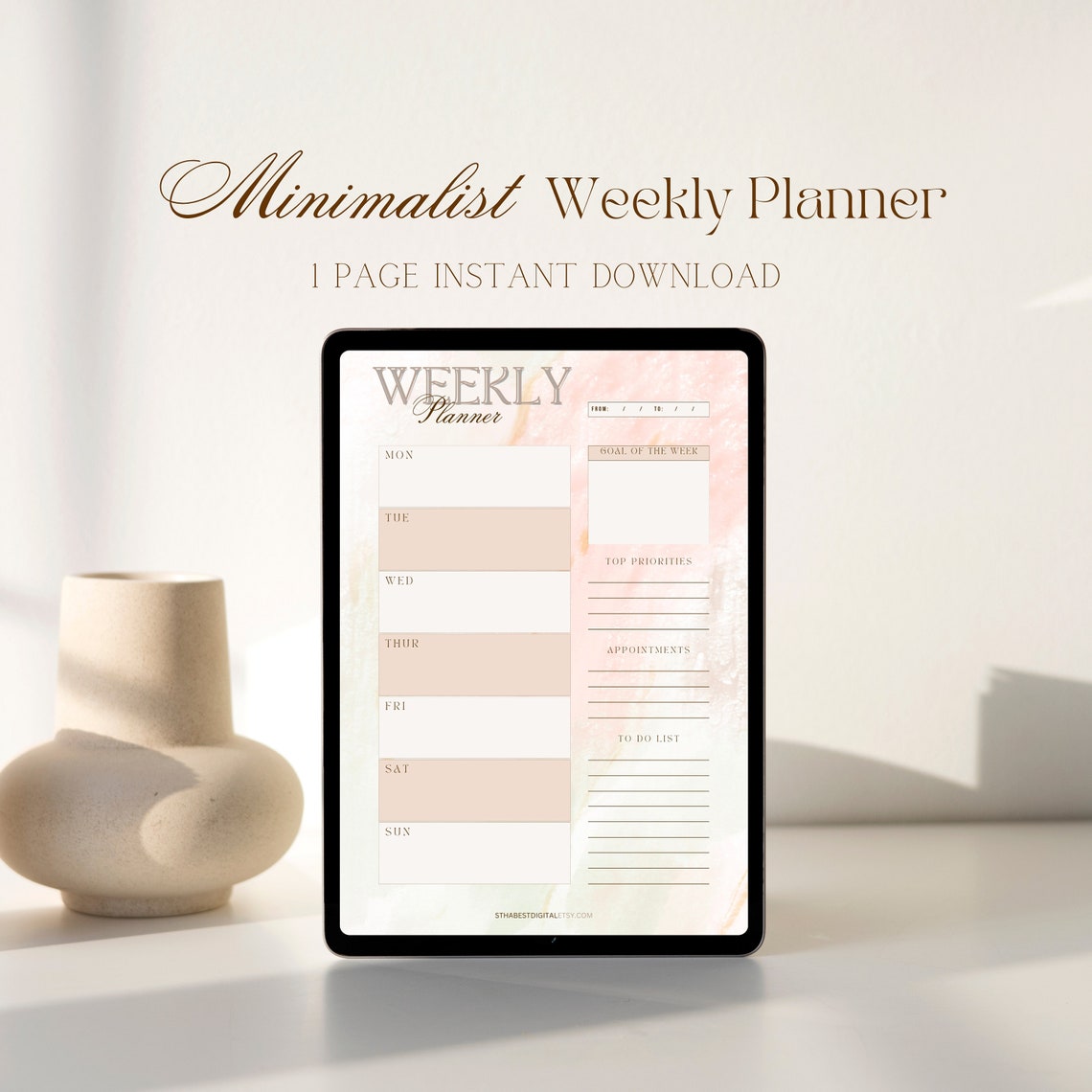 Colorful Weekly Planner, Printable Planner, Digital Planner, Instant ...