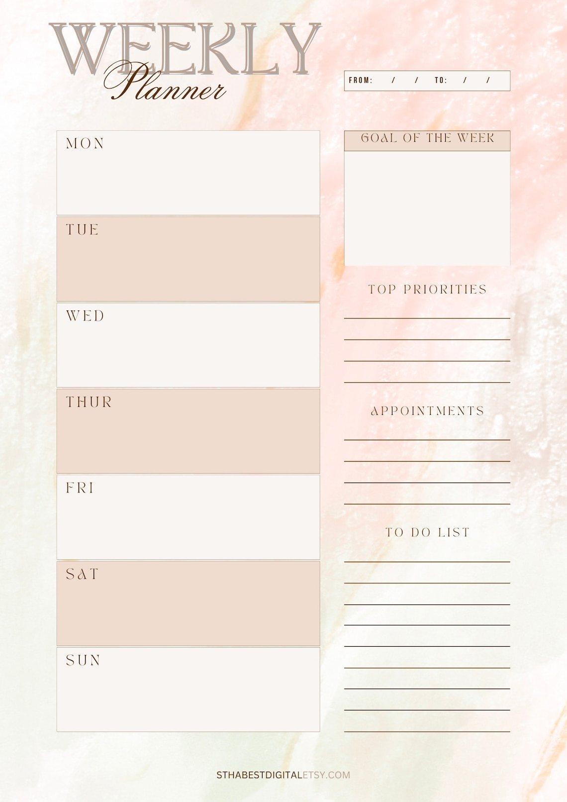 Colorful Weekly Planner, Printable Planner, Digital Planner, Instant ...