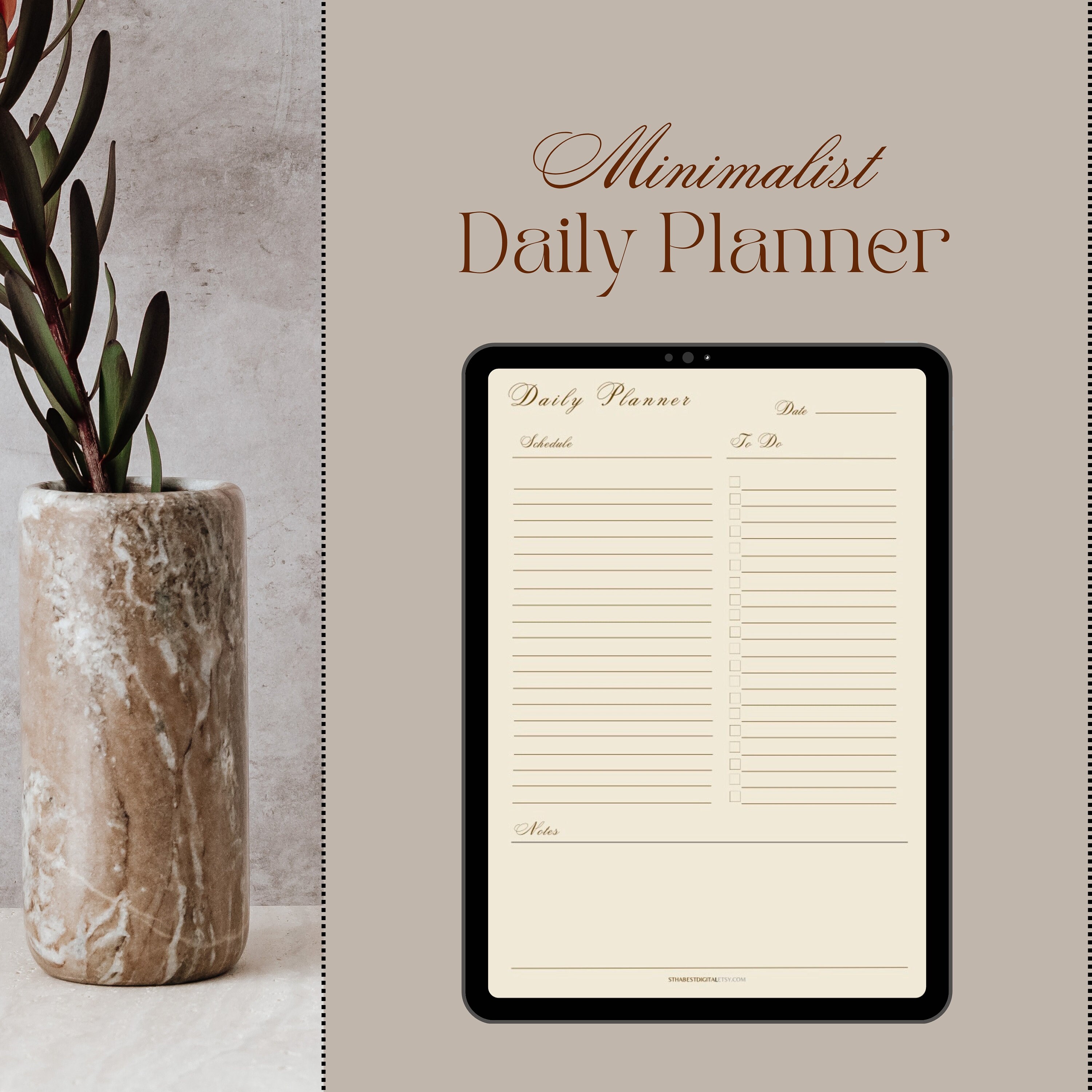 Simple Daily Planner, Printable Planner, Digital Planner, Instant ...