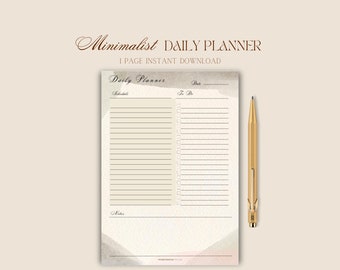Minimalist Daily Planner to Do List Printable - Etsy