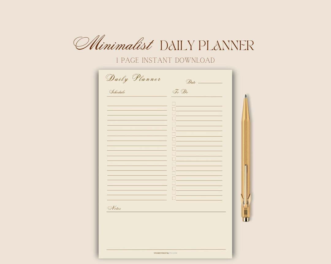 Simple Daily Planner, Printable Planner, Digital Planner, Instant ...