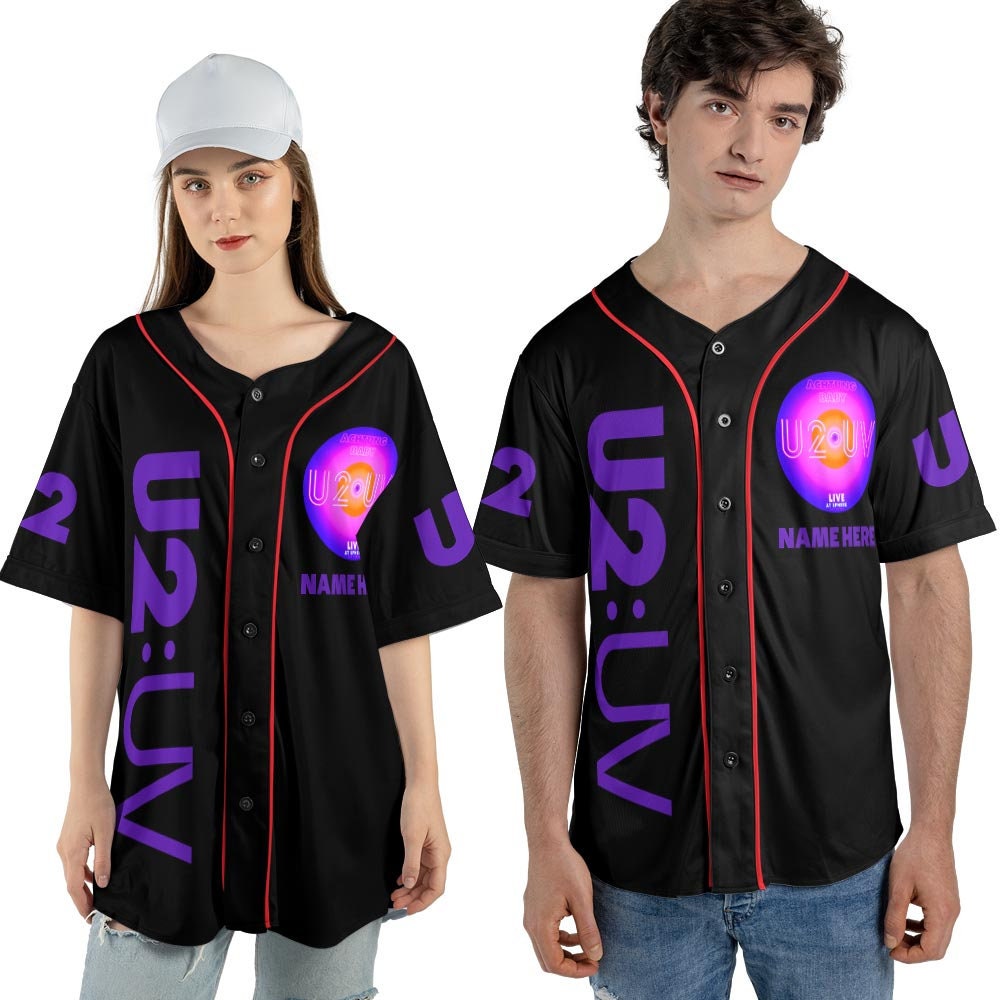 Custom Name U2 Las Vegas Rock Band Baseball Jersey, U2 Ultraviolet Sphere 2023 Tour sold by ...