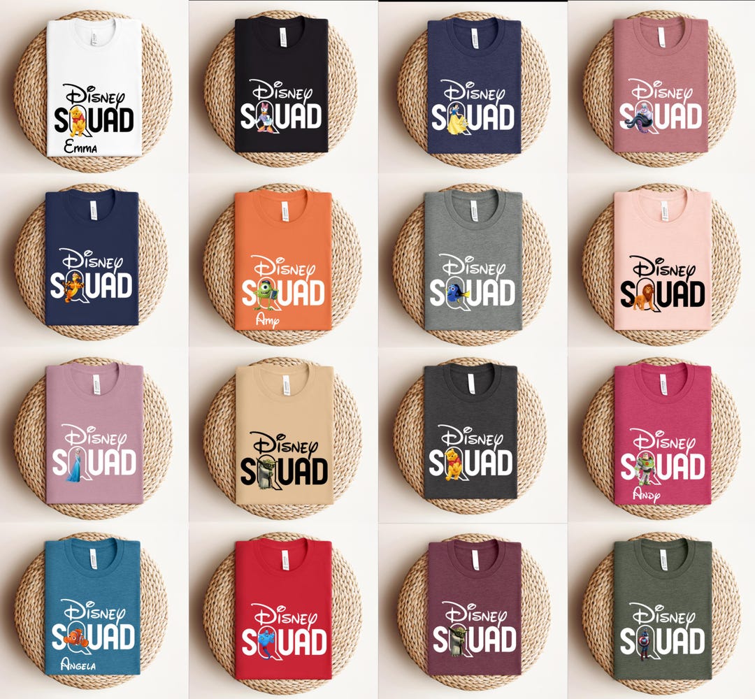 Disney Squad Characters Shirt,custom Disney Character Shirt,disney ...