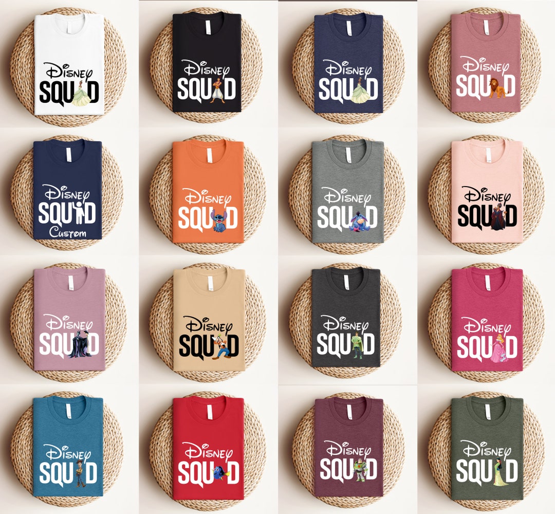 Disney Squad Characters Shirt, Custom Disney Character Shirt, Disney ...