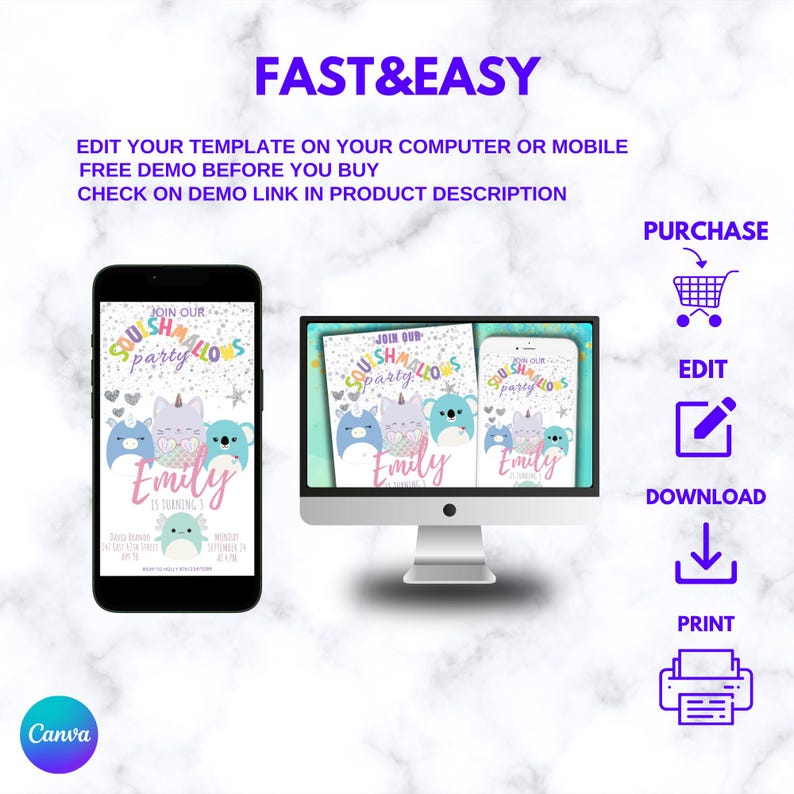 Squishmallow Birthday Invitation Squishmallow Invitation Printable ...