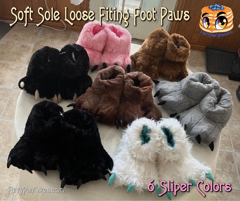 Paws With Claws for Feet - Soft Sole Slipper Paws Foot Ware Has 6 ...