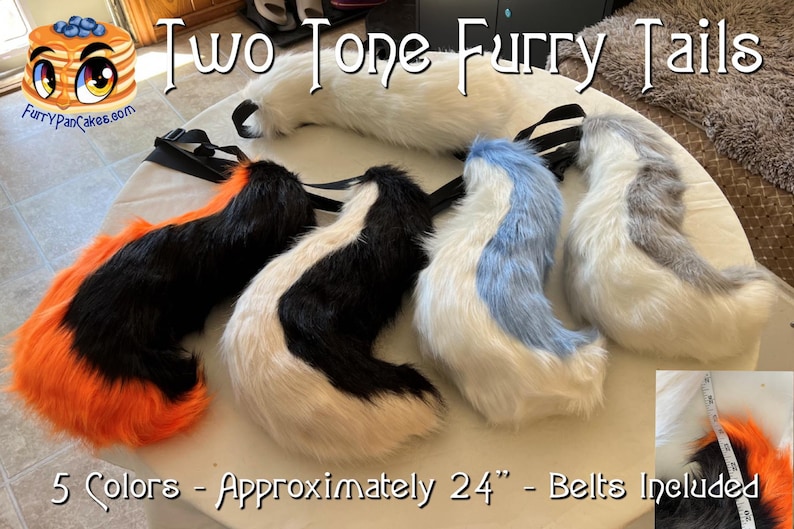 2 Color Furry Tails - 5 Colors - 4 Colors - Approximately 24 Inches ...
