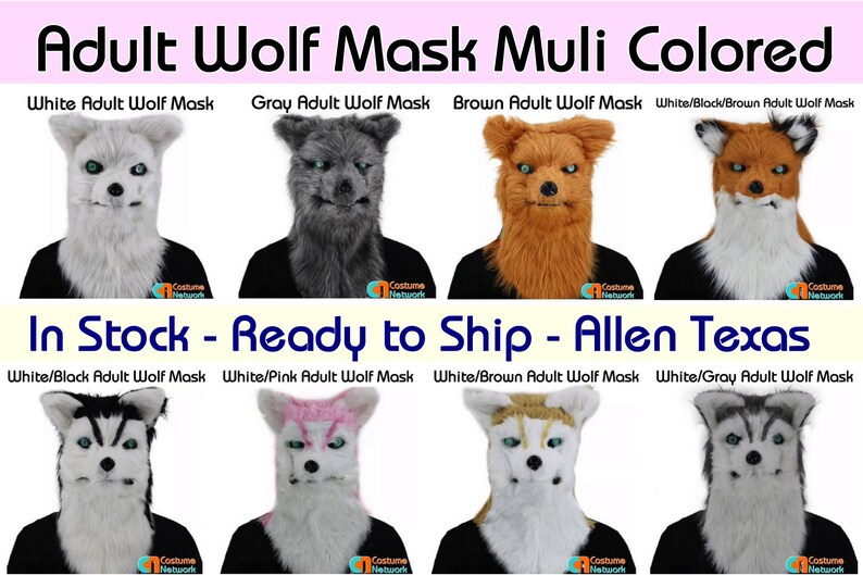 White Wolf Mask Werewolf Mask Wolf Mask Latex Kids Adults Halloween ...