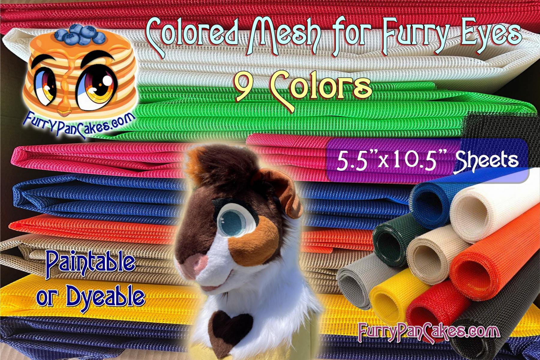 Colored Mesh for Furry Costumes - 9 Colors - Furrypancakes.com - Etsy