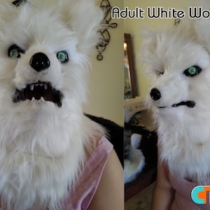 White Wolf Mask Werewolf Mask Wolf Mask Latex Kids Adults Halloween ...