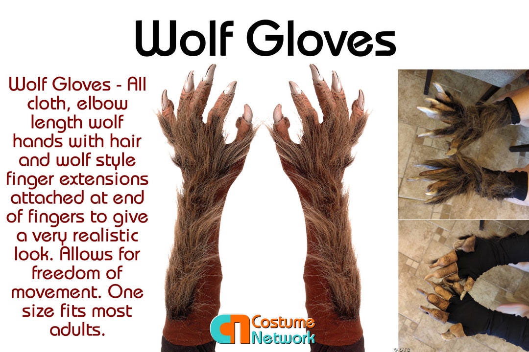 Wolf Gloves Werewolf One Size Fits Most Adults - Etsy