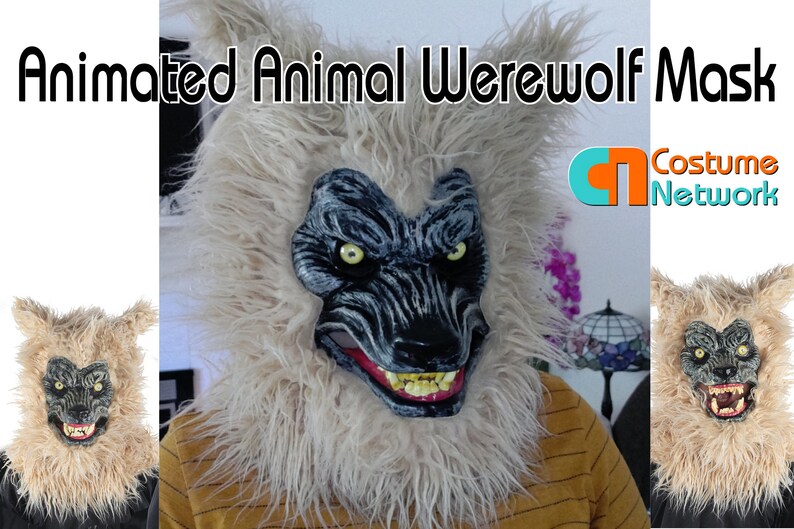 Animated Animal Werewolf Mask Wolf Mask Latex Kids Adults Halloween ...
