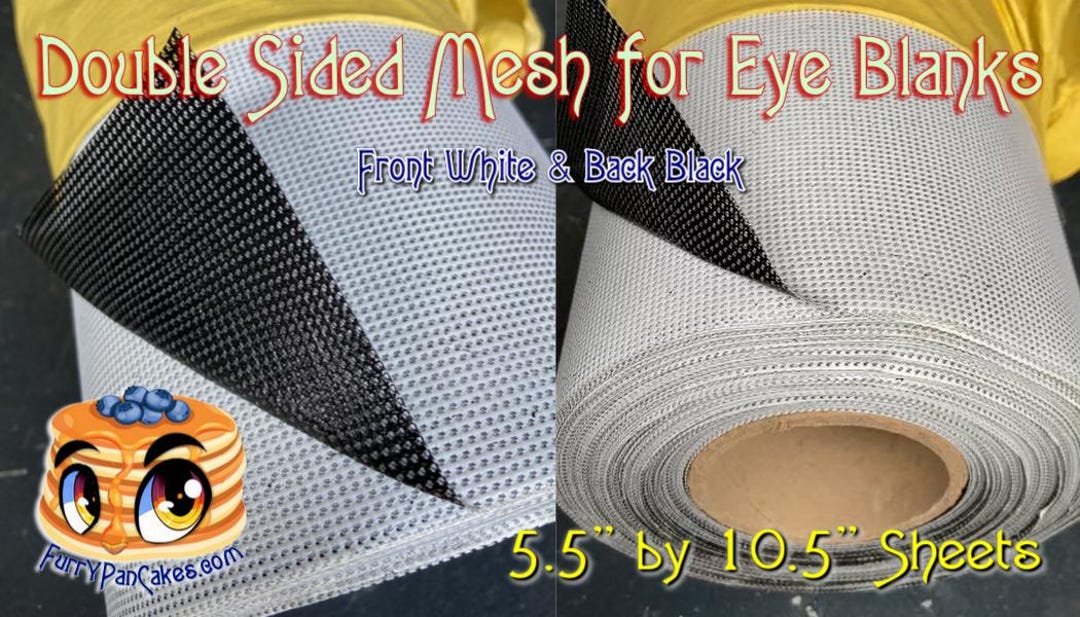Mesh for Furry Costumes - 5.5"x10.5" Front is White and Back is Black ...