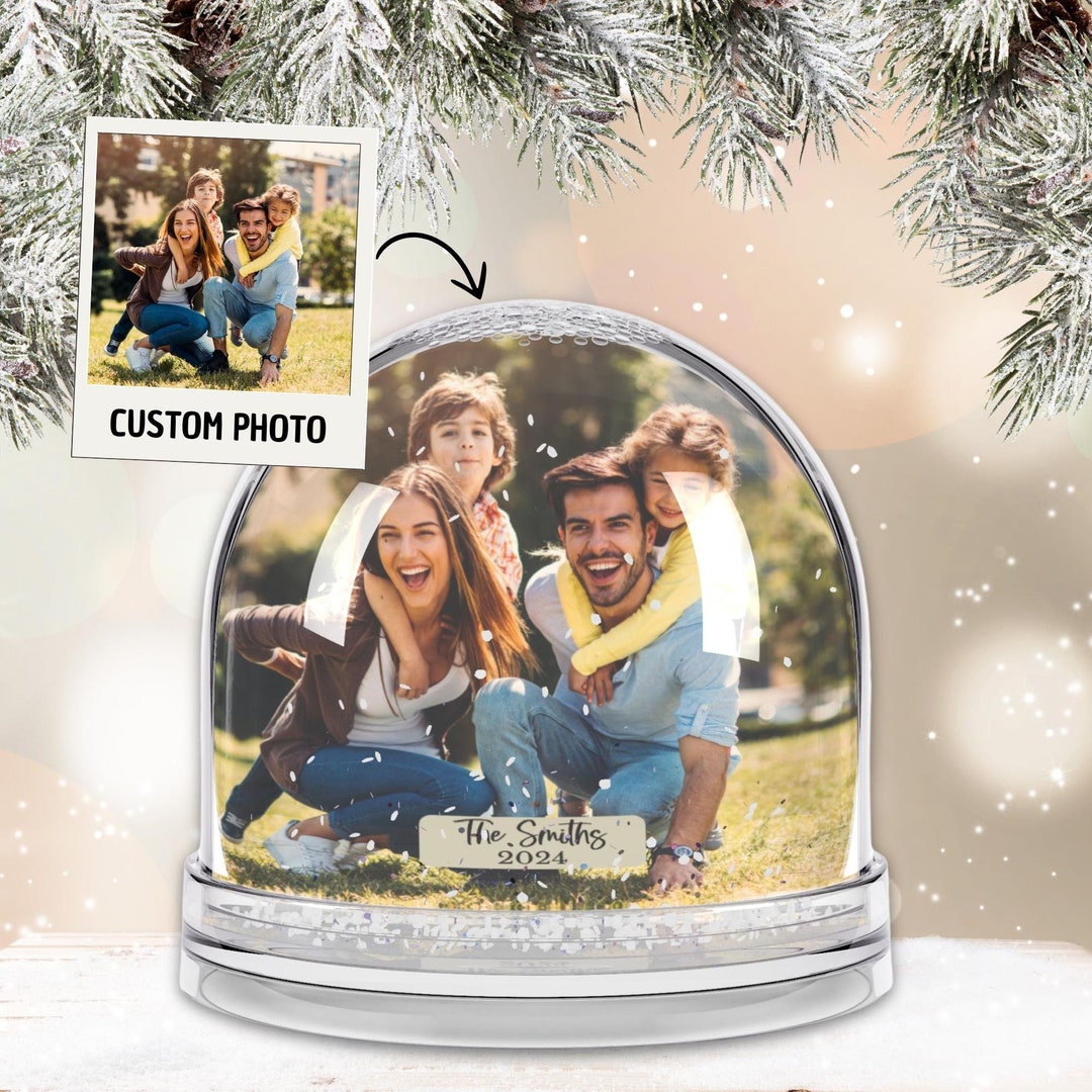 Custom Christmas Snow Globe, Family Christmas Snow Globe, Custom Photo ...