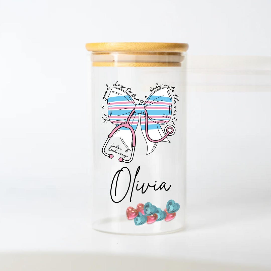 Personalized Labor & Delivery Tracking Jar, Baby Tracker Jar, RN Gift ...
