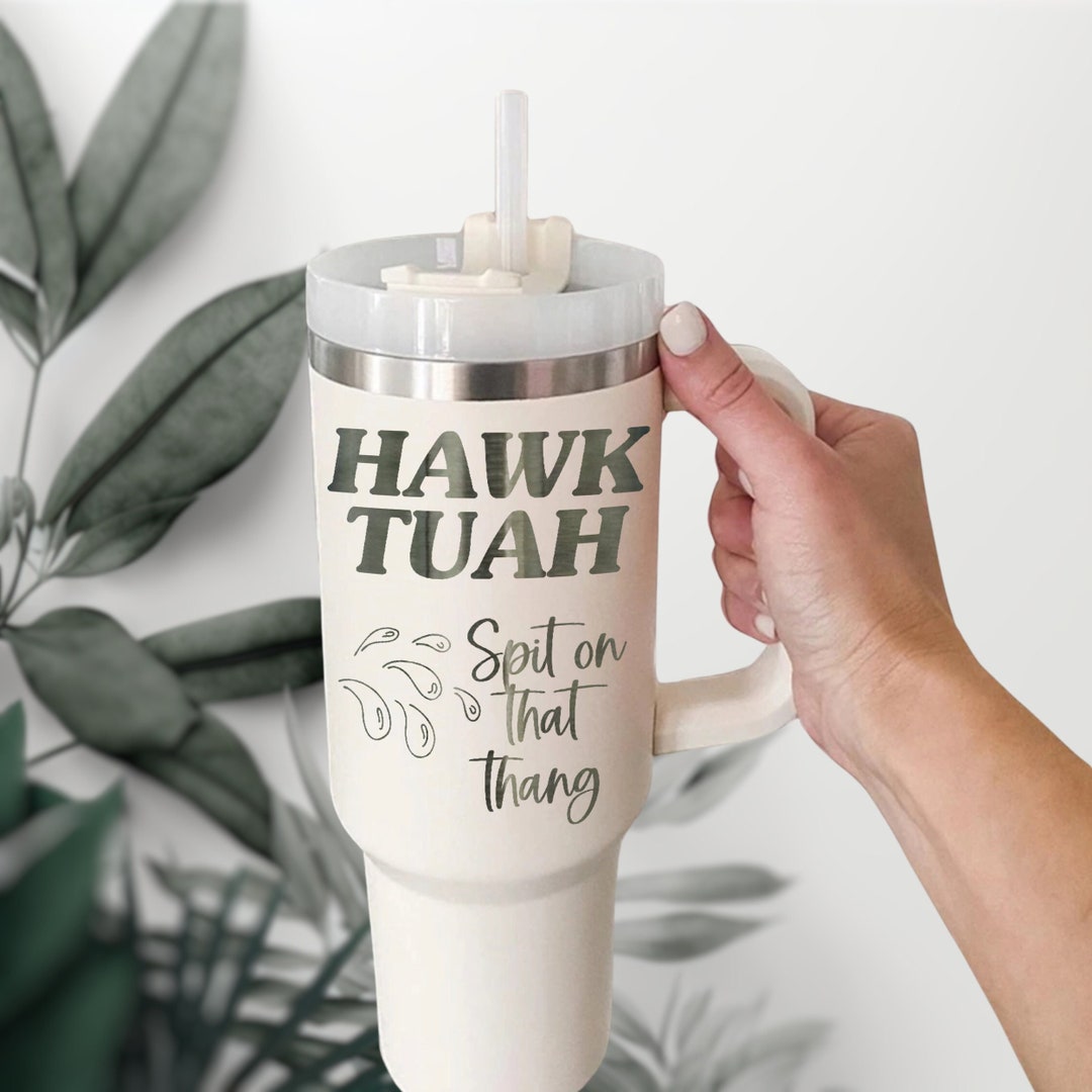 Hawk Tuah Tumbler With Handle, Spit on That Thang Insulated Tumbler ...