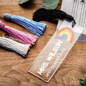 Personalized Teacher Gift, Thank You Teachers, Acrylic Teacher Bookmark ...