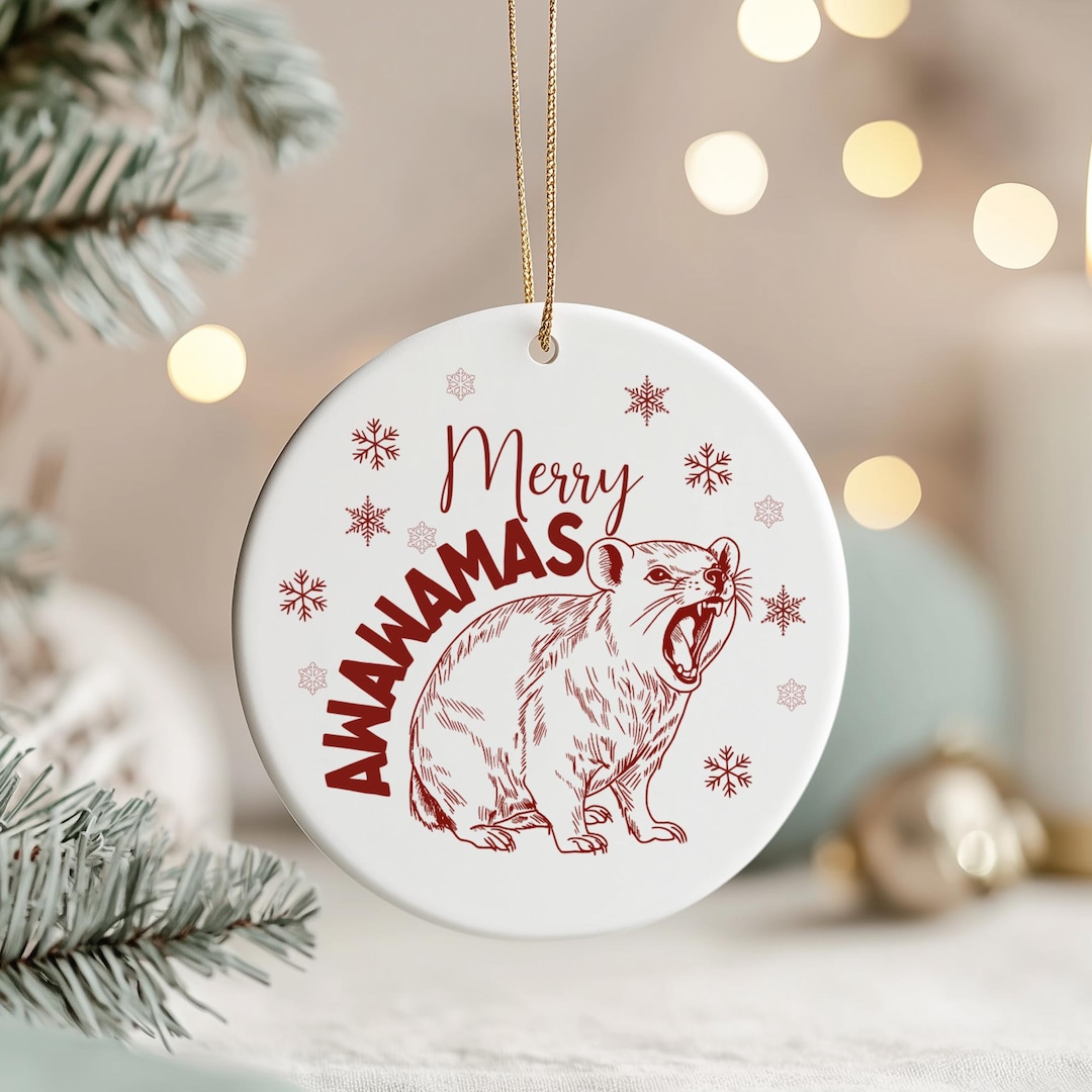 Hyraxes Ornament, Rock Hyrax Ornament, AWAWA Hyrax Meme Christmas Decor ...