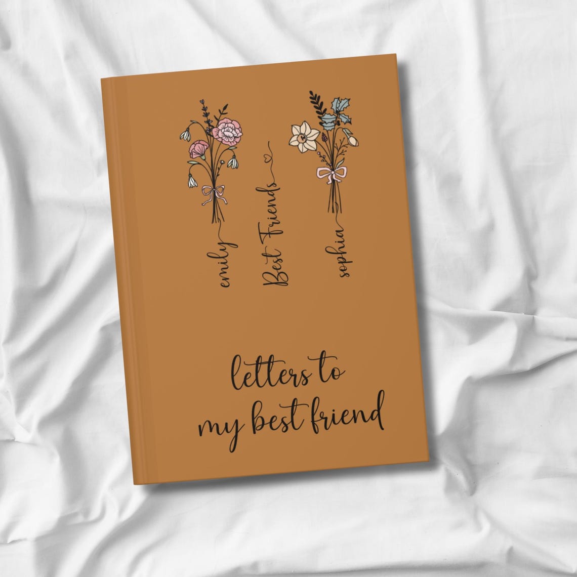 Letters to My Best Friend Notebook, Custom Birth Flower Bestie Gift ...