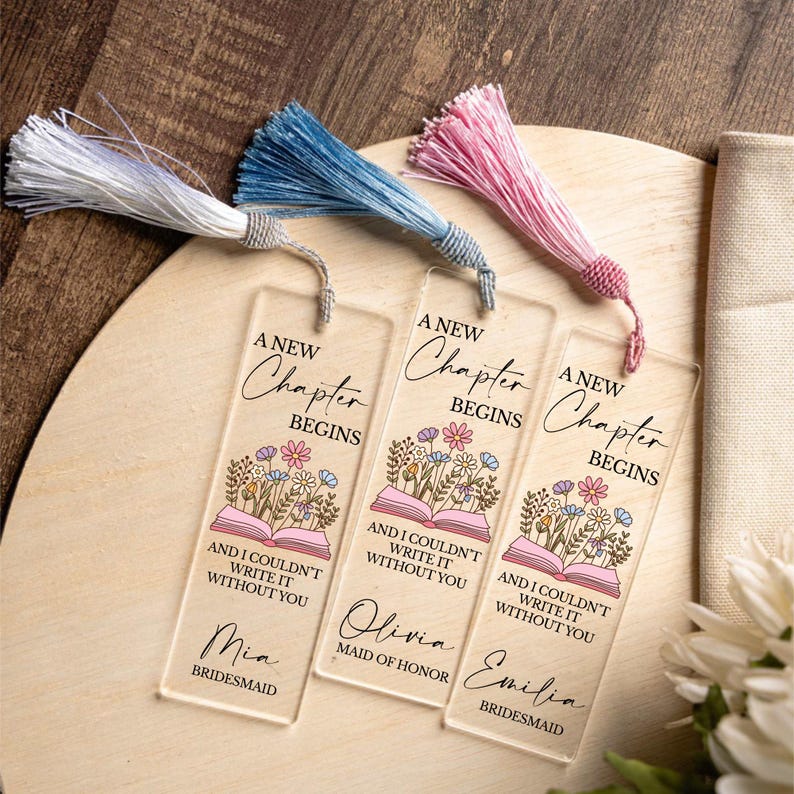 Personalized Bridesmaid Bookmark, Maid of Honor Gift, Bridesmaid ...