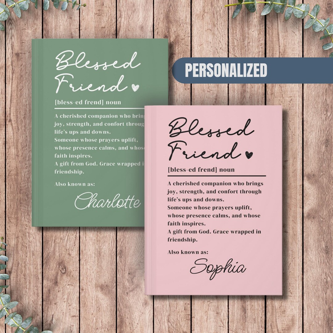 Personalized Christian Blessed Friend Journal, Friend Appreciation Gift ...