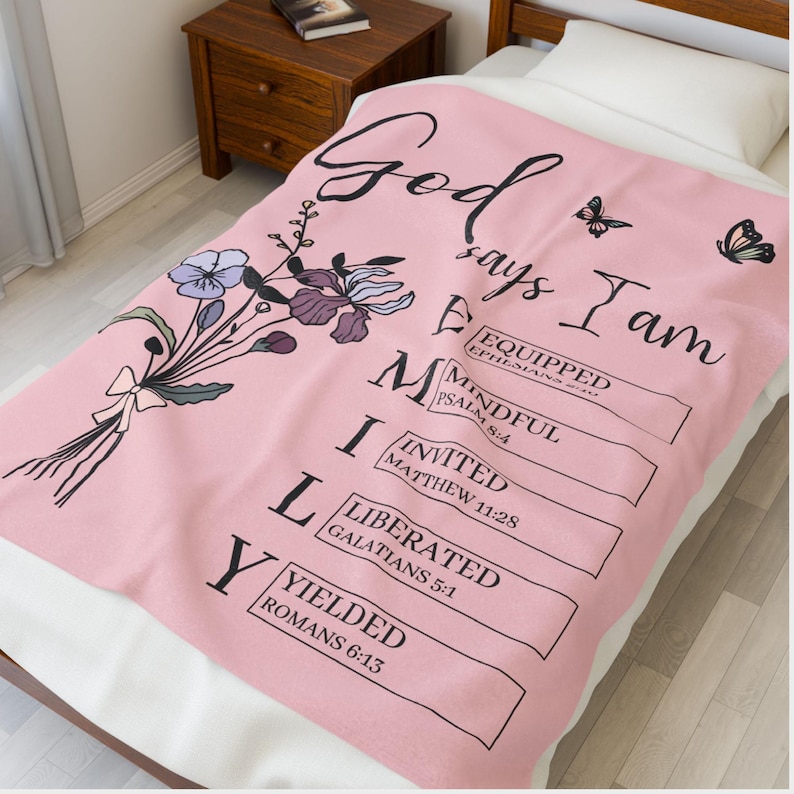 Christian Name Blanket, God Says I Am Blanket, Name With Bible Verses ...