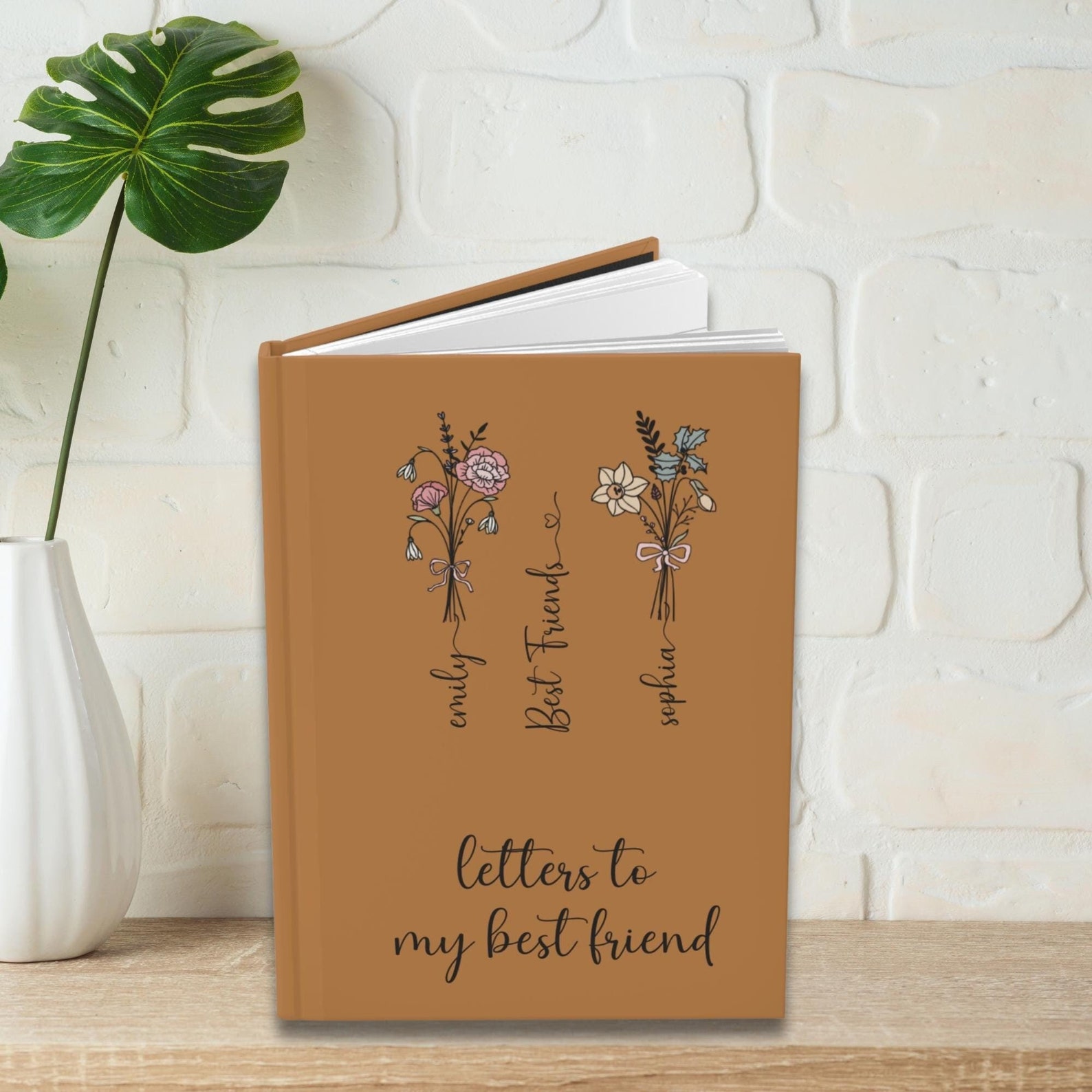 Letters to My Best Friend Notebook, Custom Birth Flower Bestie Gift ...