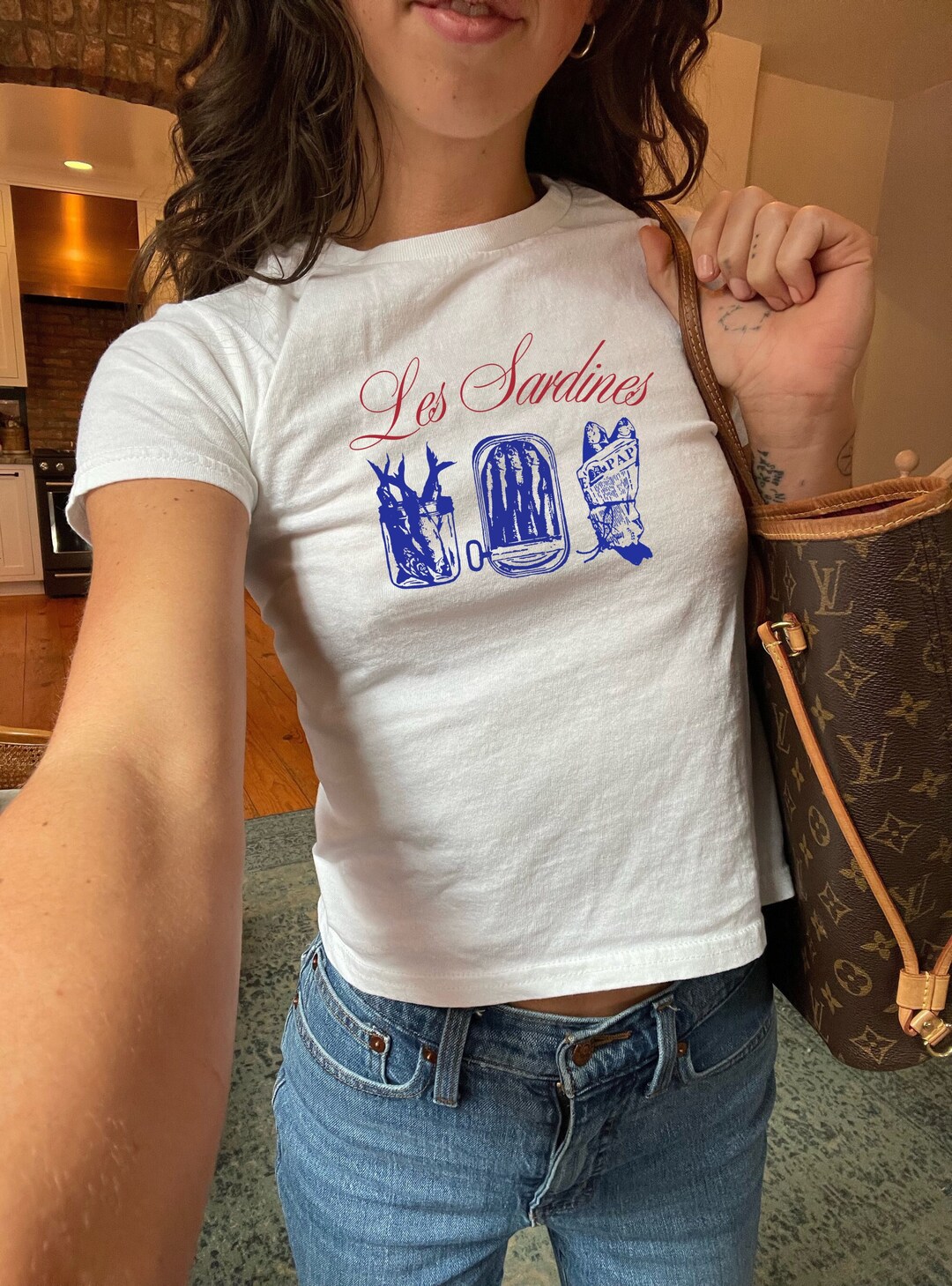 Les Sardines Baby Tee, Tinned Fish Shirt, Sardines Tee, Vintage Food ...