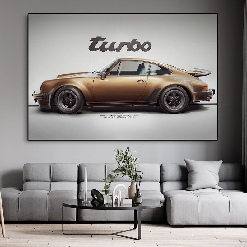 Retro Supercar Porsche 911 Turbo Poster and Print Luxury - Etsy