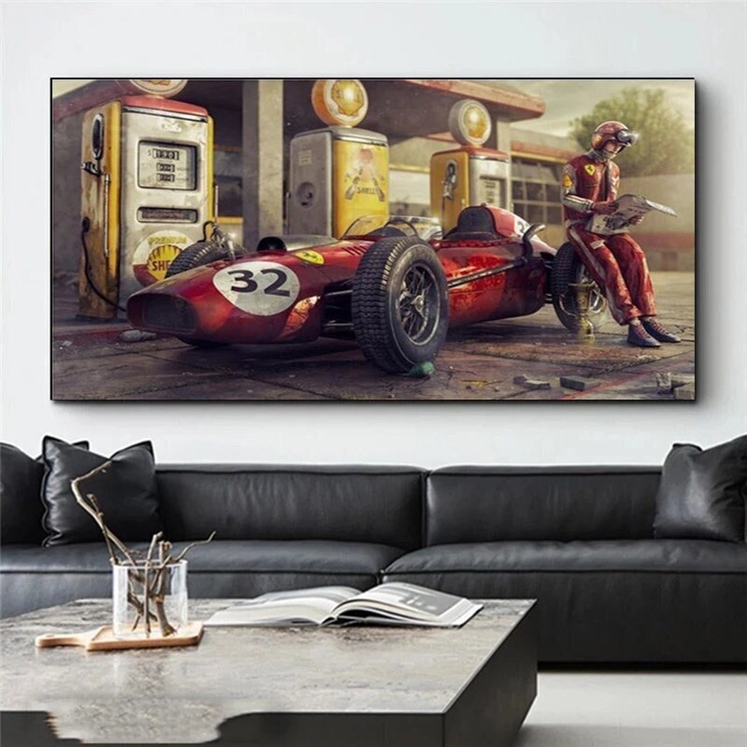 F1 Race Car Vintage Ferraris Car Poster Classic Racing Artwork - Etsy