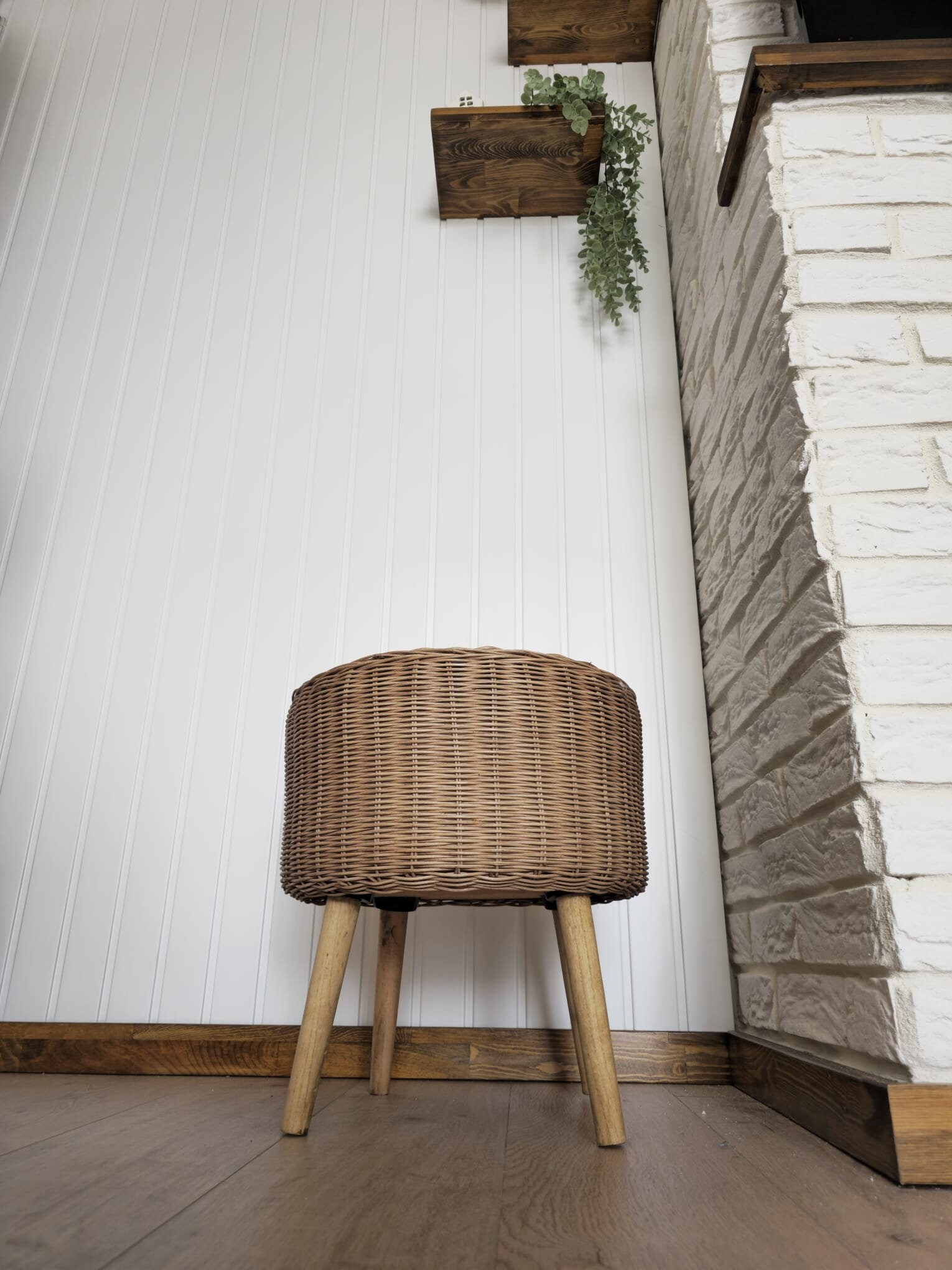 Pouf Bench Wicker Hand Knitted Pouf Bench Ottoman Pouf 35cm Stool ...