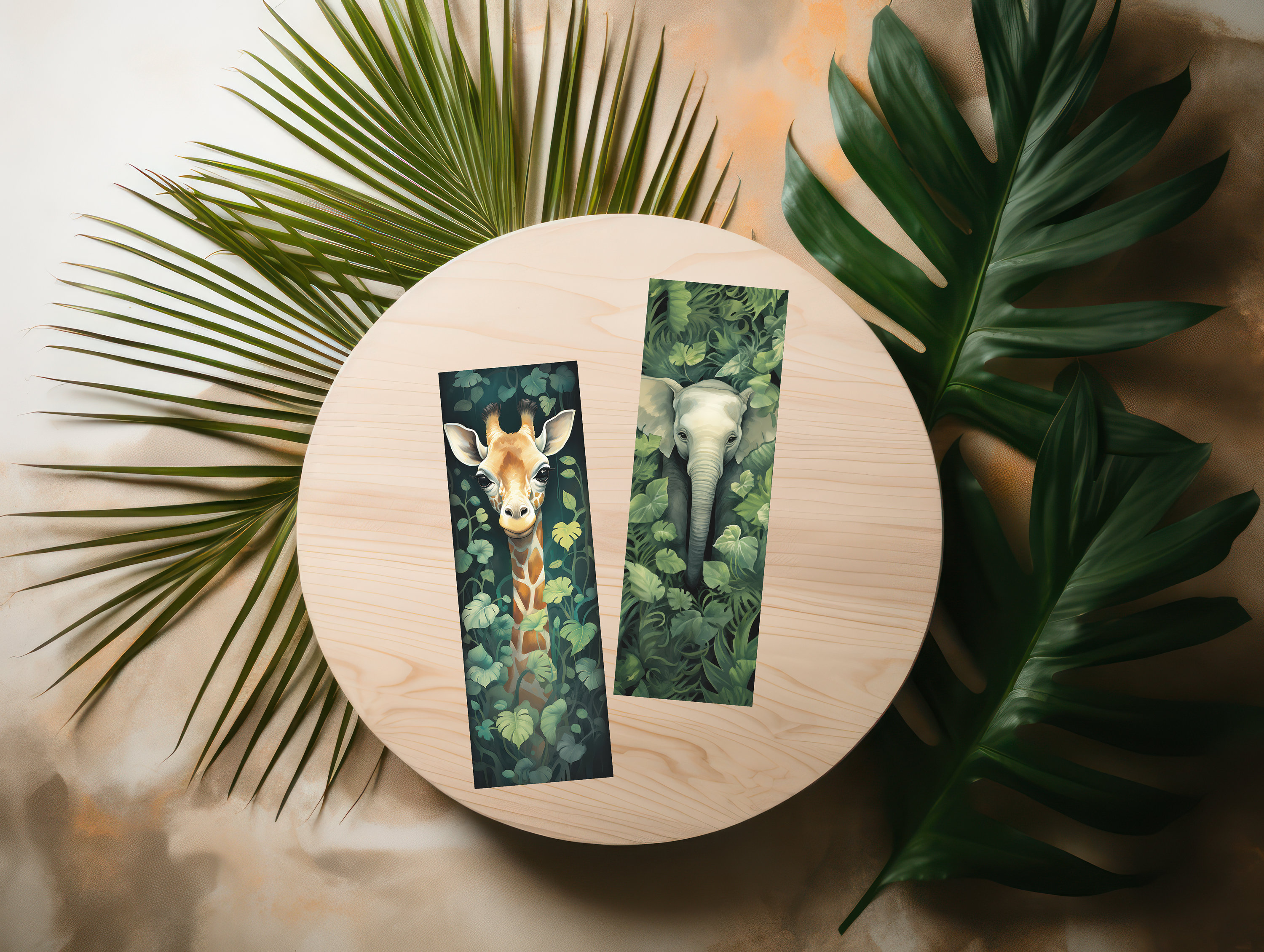 10 Watercolor Safari Animals Printable Bookmarks PNG & PDF Bookmark ...