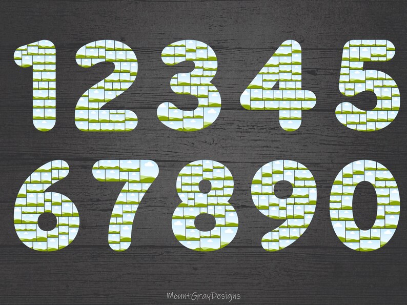 Number Photo Collage Template, Editable Canva Frames, Custom Picture ...