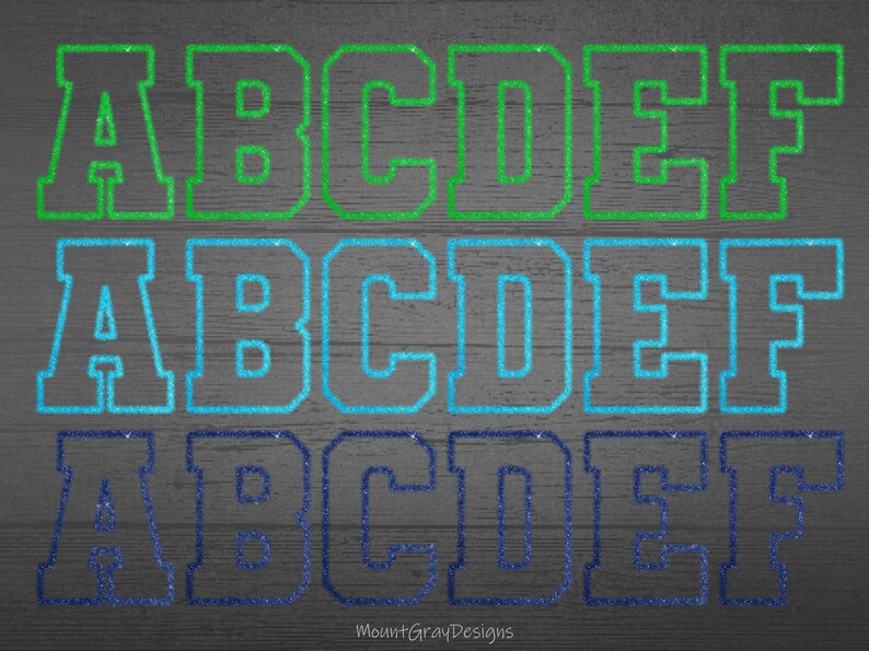 Tinsel Letters PNG Outline Bundle, Christmas Font PNG, Varsity ...