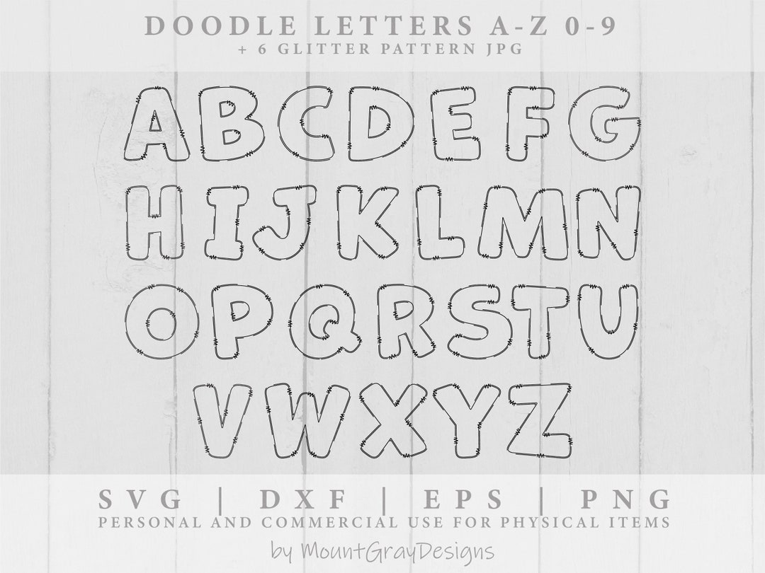 Transparent Doodle Letters SVG PNG Doodle Alphabet - Etsy