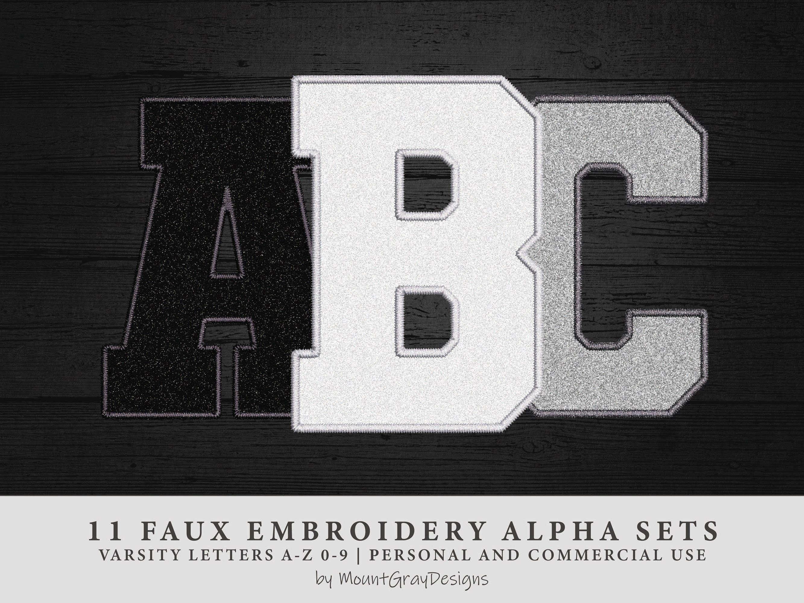 Faux Embroidery Alphabet PNG, 11 Sets, Varsity Letters, Sports Letters ...