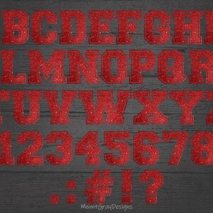 Glitter Letters PNG Set, Faux Glitter Alphabet and Numbers, College ...