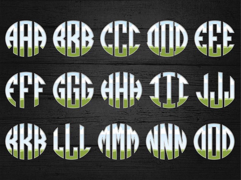 Faux Embroidery Monogram Letters, PNG, Canva Frames, Fillable Letters, Drag and Drop ...