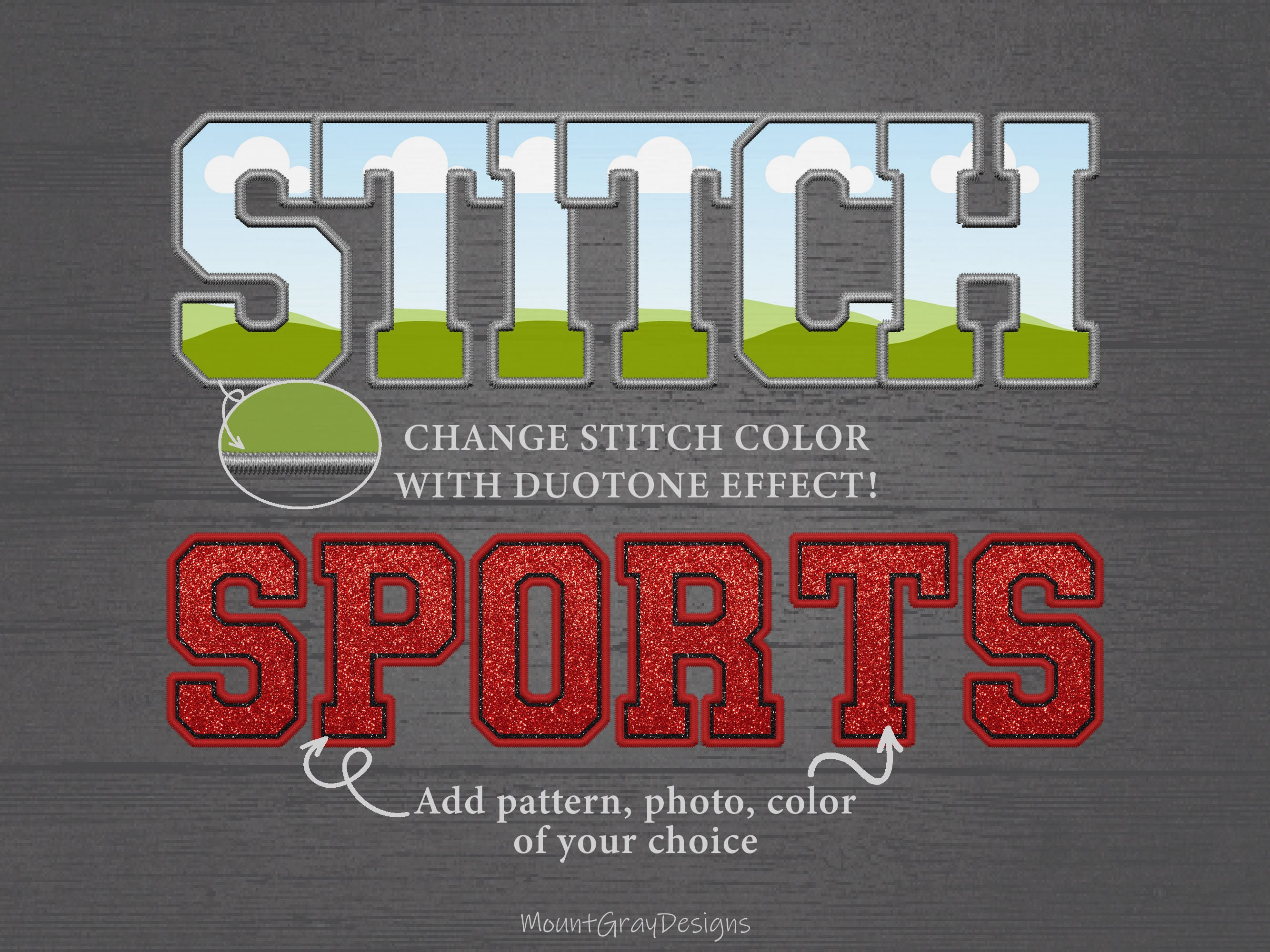 Faux Embroidery Letters Canva Frame Template, Sports College Varsity ...