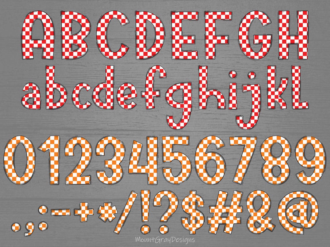 Checkered Doodle Letters PNG, Checkered Doodle Alphabet, Hand Drawn ...