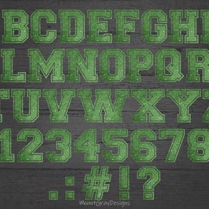 Glitter Letters PNG Set, Faux Glitter Alphabet and Numbers, College ...