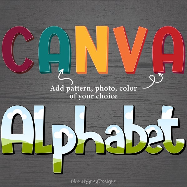 Canva Frame Alphabet Letters Numbers Symbols Template Font - Etsy