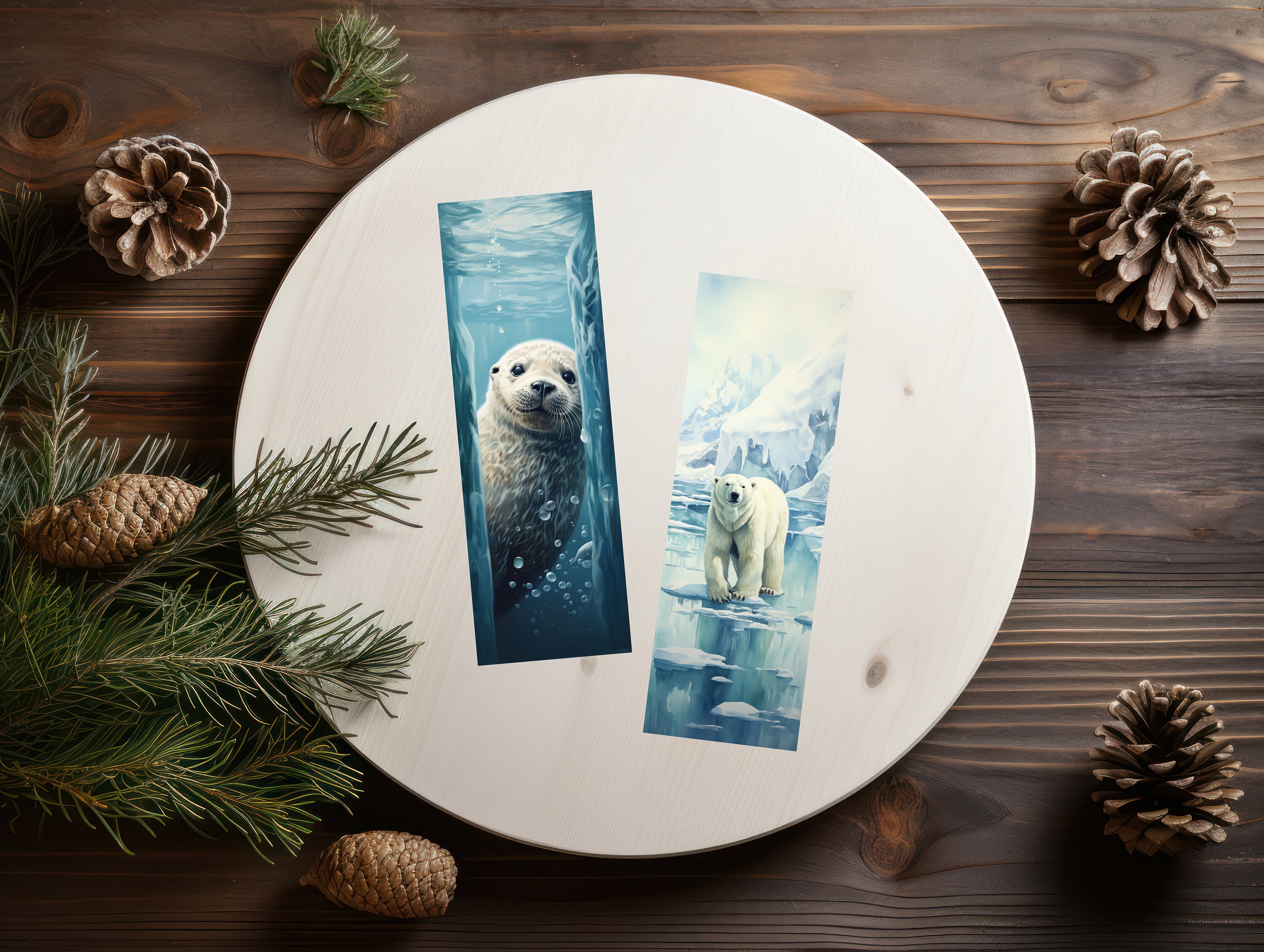 10 Watercolor Arctic Animals Printable Bookmarks PNG & PDF Bookmark ...