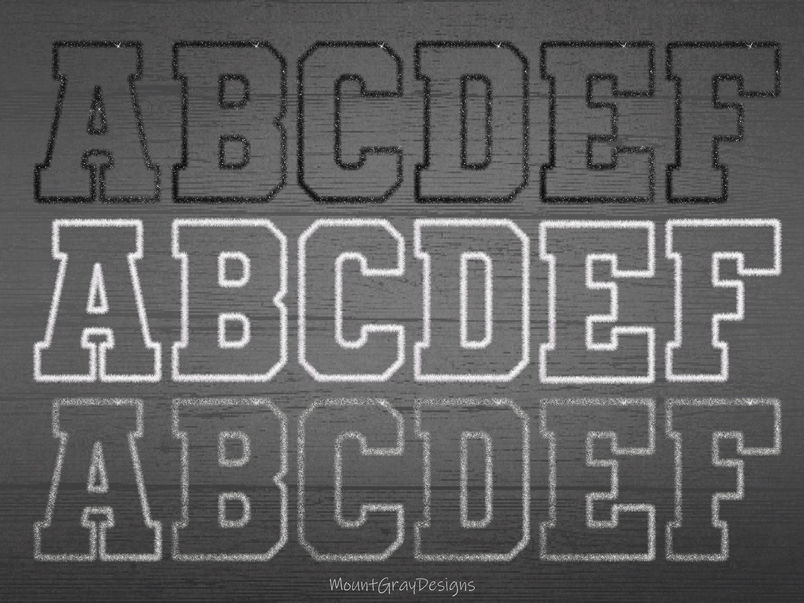 Tinsel Letters PNG Outline Bundle, Christmas Font PNG, Varsity ...