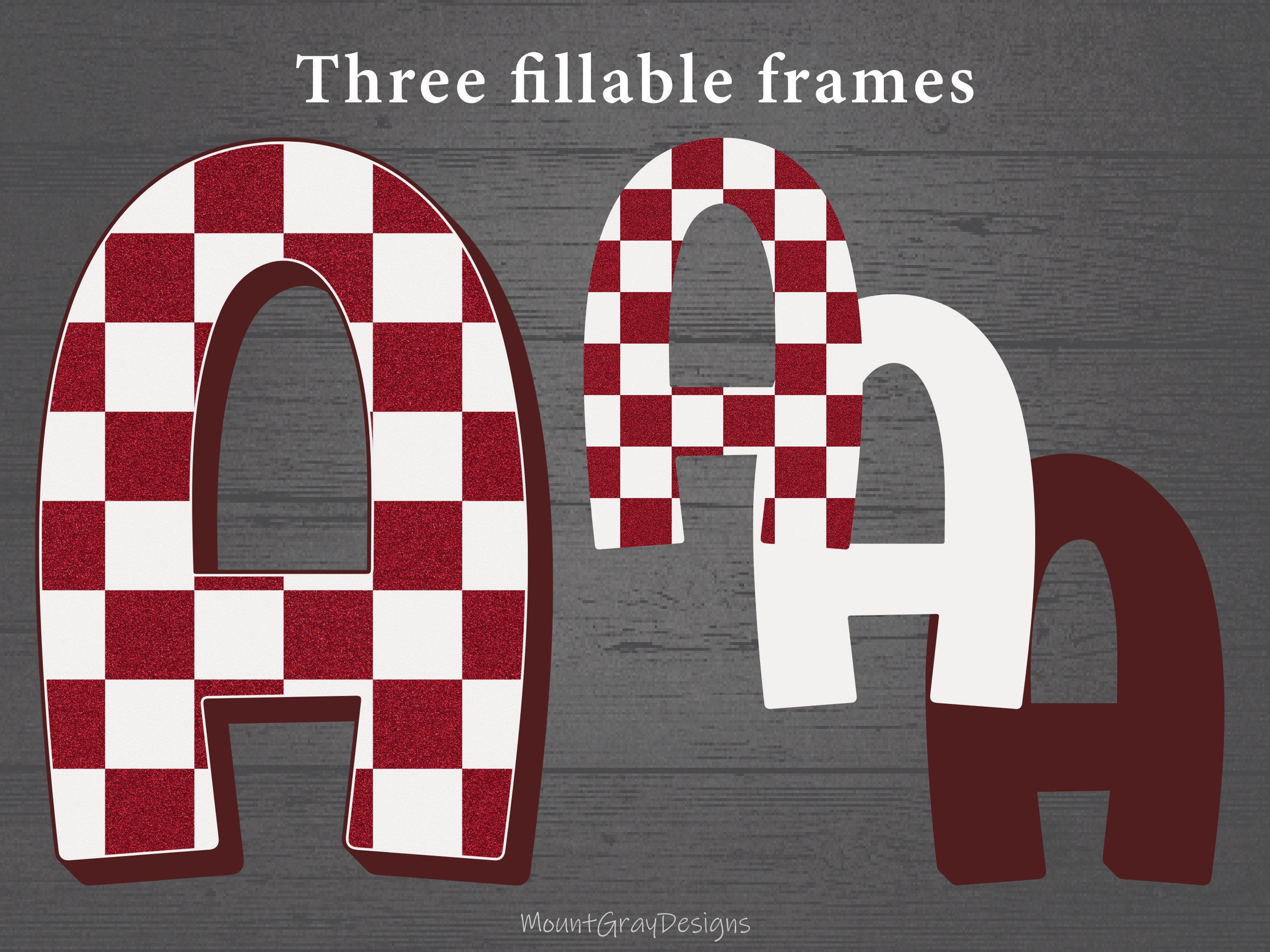 Doodle Letters Canva Frame Template, Fillable Alphabet Frame, Retro ...