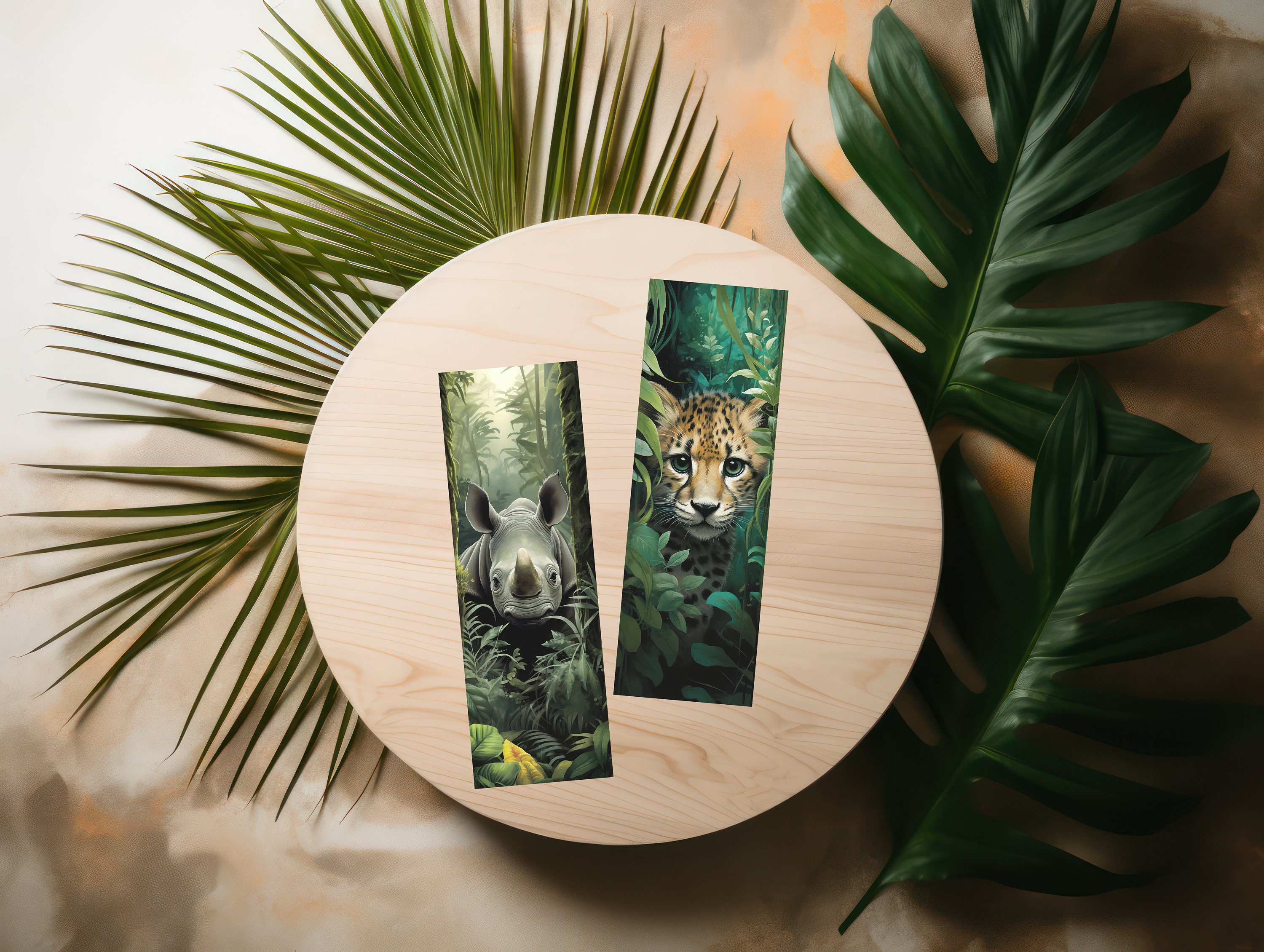 10 Watercolor Safari Animals Printable Bookmarks PNG & PDF Bookmark ...