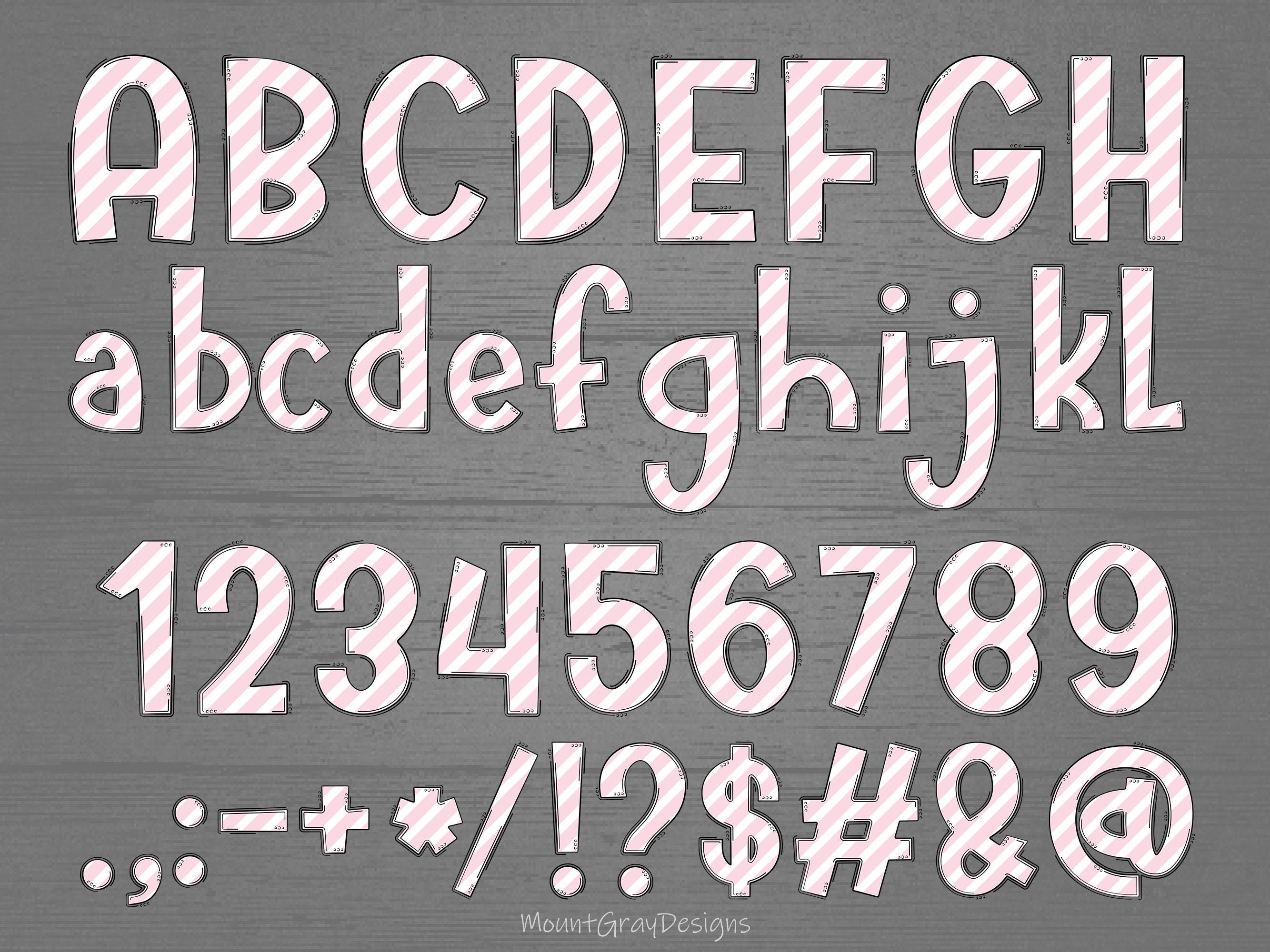 Halloween Alphabet PNG Set, Cute Halloween Pink Letters Numbers and ...