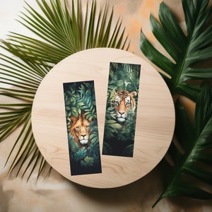 10 Watercolor Safari Animals Printable Bookmarks PNG & PDF Bookmark ...