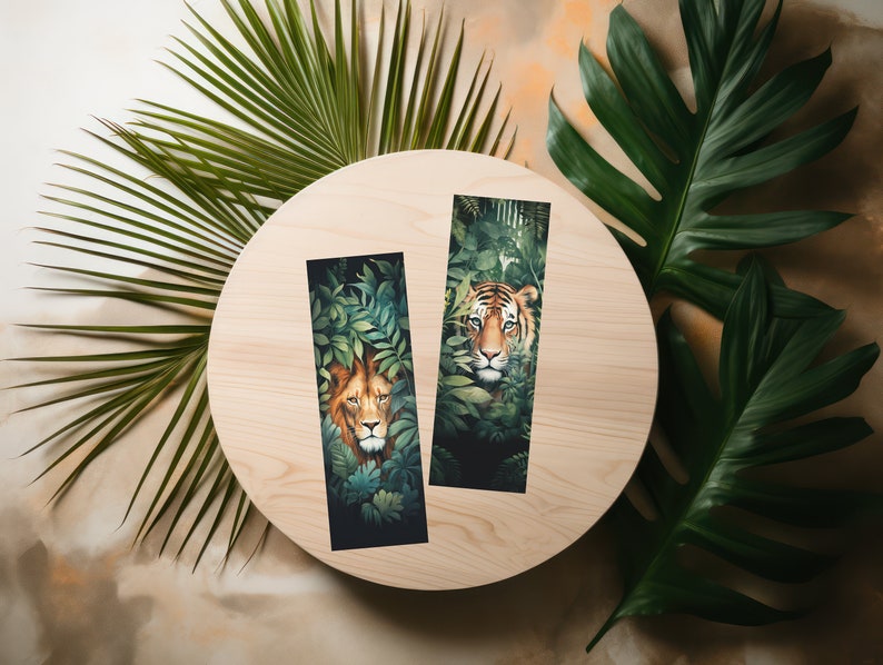 10 Watercolor Safari Animals Printable Bookmarks PNG & PDF Bookmark ...