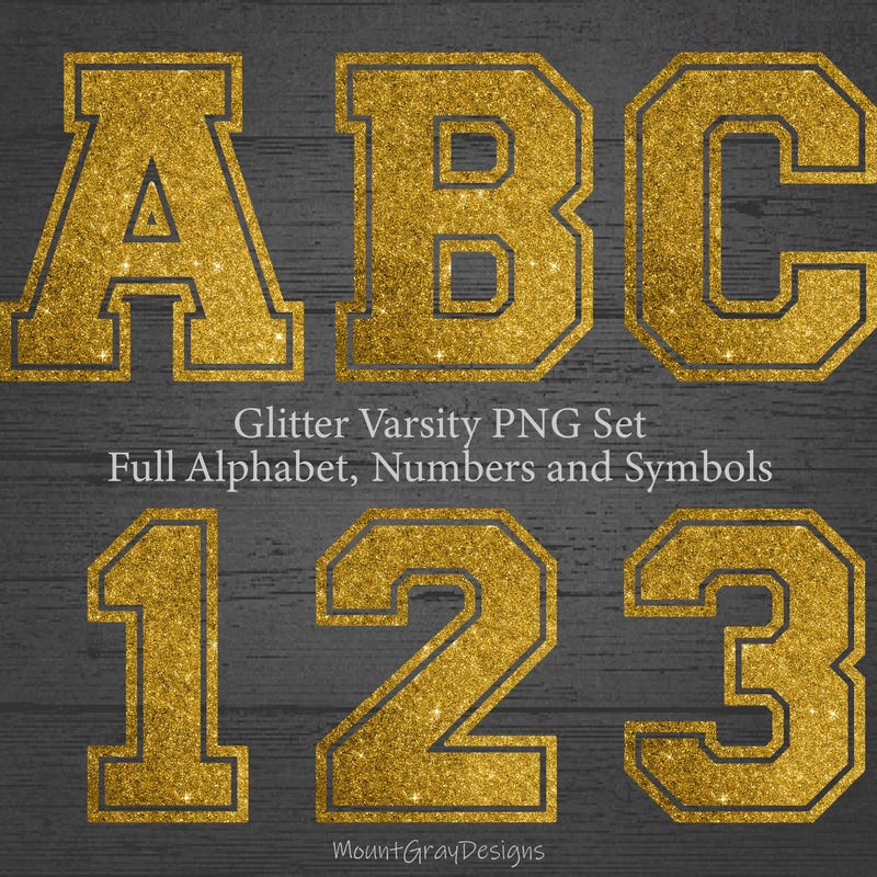 Gold Glitter Letters - Etsy
